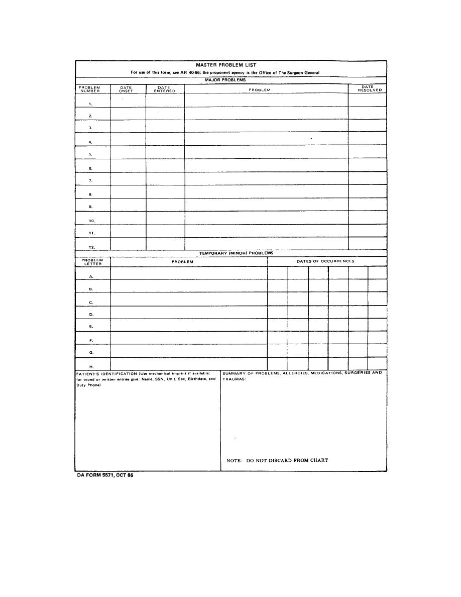 Figure 2 8 DA Form 5571 Master Problem List continued Figure 2 8 DA Form 5571 Master Problem List continued